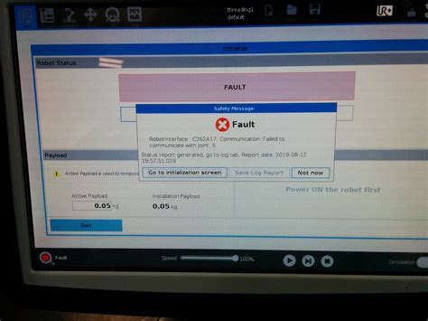 Fault Status Help Robot Communication Universal Robots Forum