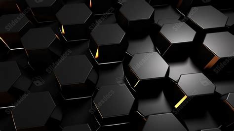 Hexagon Shape Wallpaper With Abstract Black Tech 3d Rendering