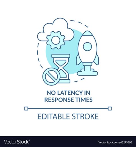 No Latency In Response Times Turquoise Concept Vector Image