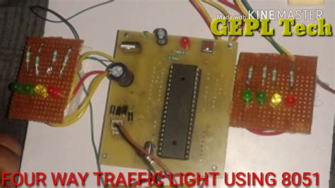 Four Way Traffic Light Microcontroller 8051 Based Electronics Project