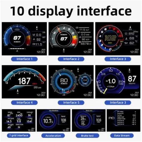 P6 Obd Gps Dual System Head Up Display Car Hud Gauge Smart Digital Gauge Meter Obd2 Meter Car