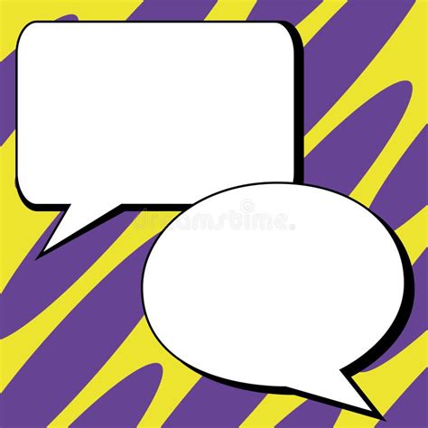Two Big White Empty Speech Bubbles For Text Square And Oval Dialog Boxes On Bright Colored