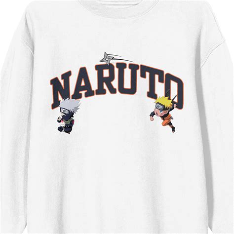 Naruto Shippuden Naruto And Kakashi Chibi Characters Crew Neck Long