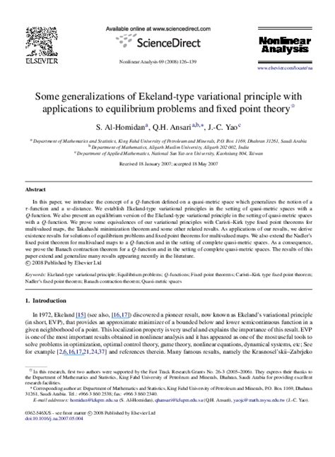 Pdf Some Generalizations Of Ekeland Type Variational Principle With