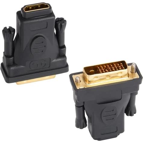 Adaptateur DVI vers HDMI Paquet de Plaqué Or Adaptateur Convertisseur DVI DVI D Mâle vers
