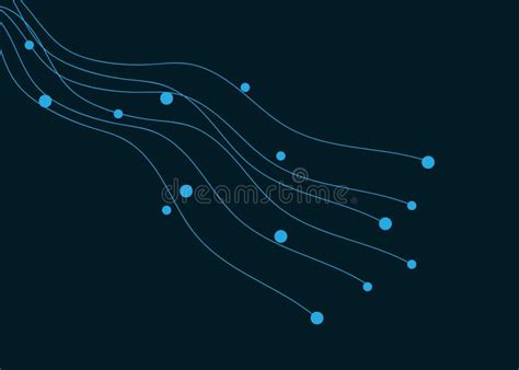 Dark Blue Color Wavy Circuit Board Connection Background Design Stock Vector Illustration Of