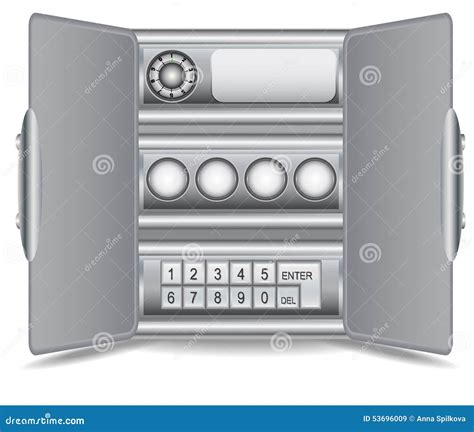 Steel Safe With Digital Numerical Security Locks Stock Vector