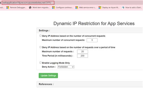 configuring dynamiciprestrictionmodule on azure web app