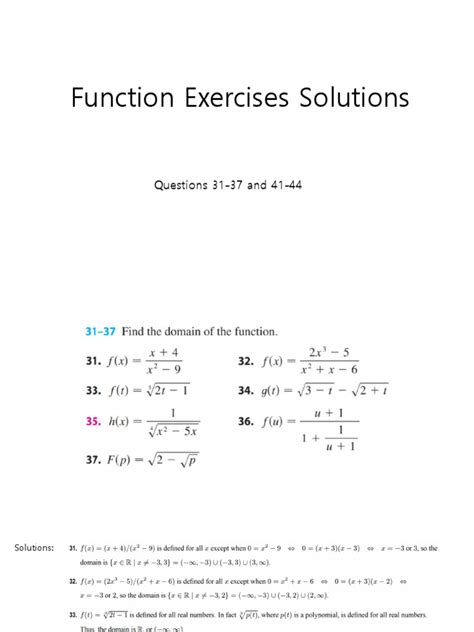 Function Exercises Solutions Pdf