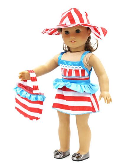 Pink Bikini Swimsuit Swimwear Doll Clothes For 18 Girl Dolls American