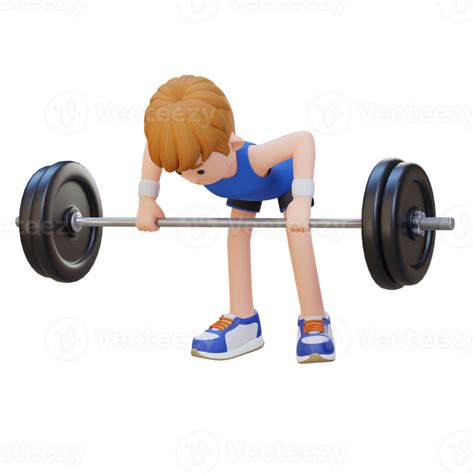 3d Sportsman Character Sculpting Back Muscles With Bent Over Row