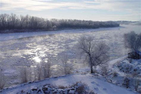 Atchison Ks Missouri River From The Bridge Coming Into Atchison