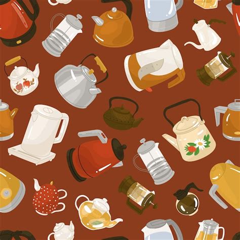 Premium Vector Endless Seamless Pattern With Different Types Of