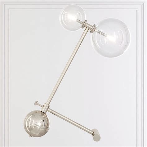 Restoration Hardware Glass Globe Mobile Boom Table Lamp Nickel 3d Model