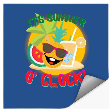 Its Sum Angel Mer O Clock Stickers Square Sticker 3 X 3 Royal Blue Sold By Ahilankarael69