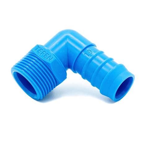 Tefen Pa66 Blue Bspt 14 Male Elbow Conn Fits 8mm Hose Id Hcl