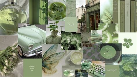 Aesthetic Pinterest Cute Pastel Green Desktop Wallpaper Themed
