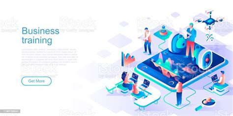 業務培訓登錄頁向量範本輔導會議與導師網站標題 Ui 佈局與等軸測插圖向量圖形及更多卡通圖片 卡通 插圖 等軸測投影 Istock
