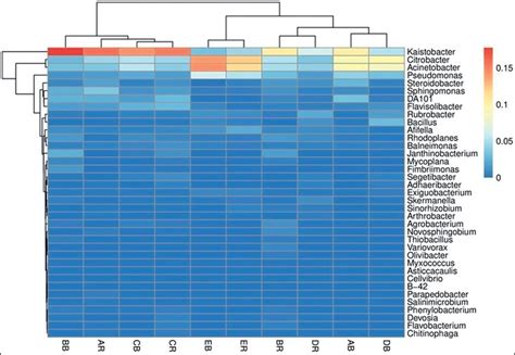 Heatmap Of The Relative Abundances Of Bacterial Genera In All Soil