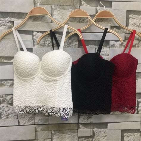 P142 Sweet Floral Lace Push Up Bralet Womens Bustier Corset Wedding