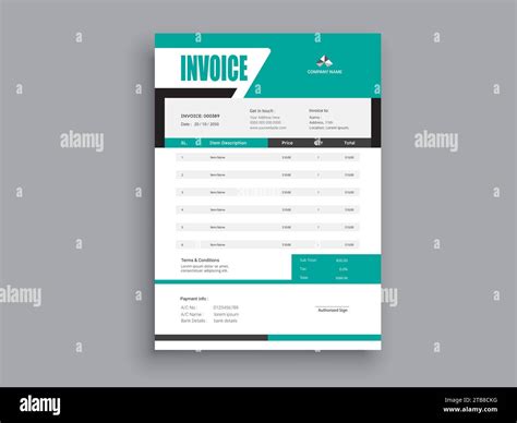 Business Invoice Form Money Bills Or Pricelist And Payment Agreement