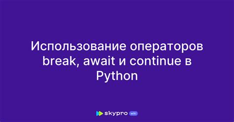 Использование операторов Break Await и Continue в Python