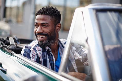 Vehicle Man And Driving Convertible Outdoor For Weekend Adventure Road Trip And Sightseeing