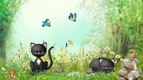 Whimsical Bird Wallpaper