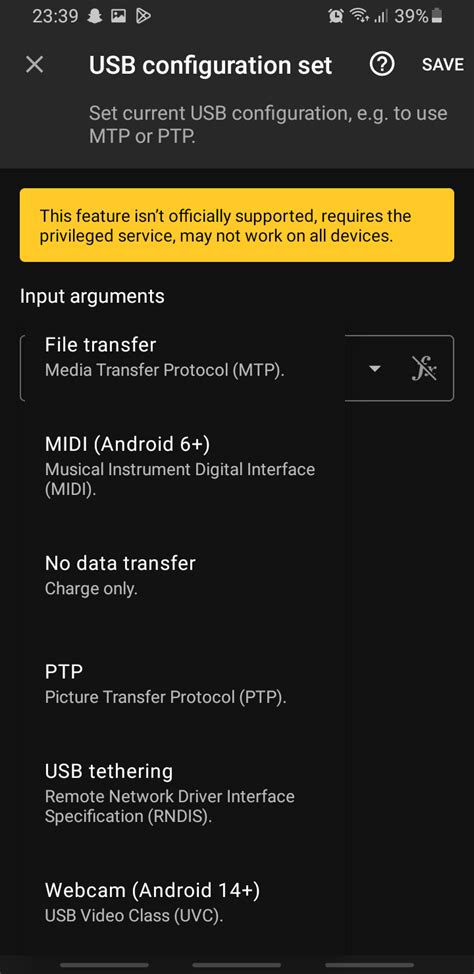usb config doesn t support switching from charging and reverse charging