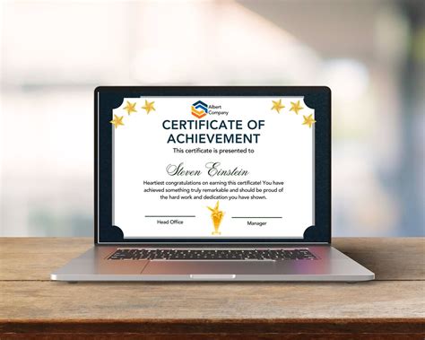Editable Certificate Of Accomplishment Masterful Achievements Personalized Certificate Of