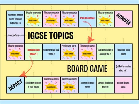 Revision Igcse Topics Board Game Teaching Resources