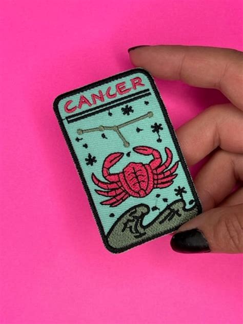 Cancer Zodiac Sign Patch Iron On Applique Etsy