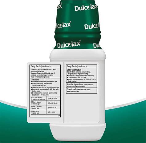Dulcolax Liquid Laxative 12 Oz Mint Flavor Stimulant Free For