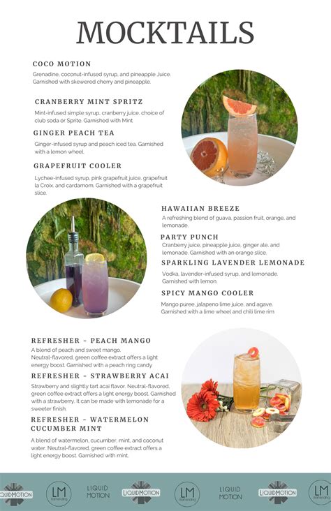Liquidmotion Mocktail Menu — Liquidmotion Bartending