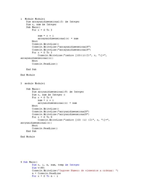 Sub Dim As Integer Dim Ingrese Numero De Elementos A Ordenar Pdf