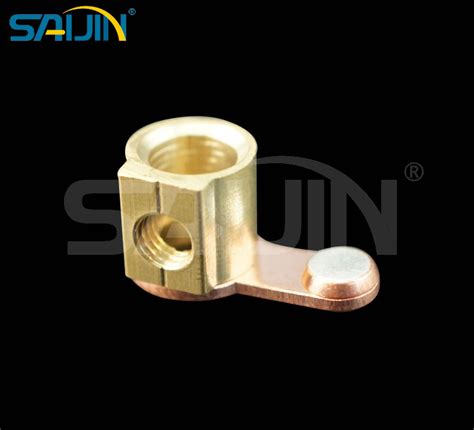 Brass Block Terminal Copper Stamping Part Silver Contact For 45a