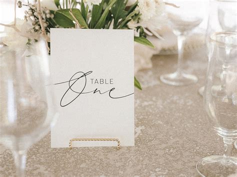 Simple Table Numbers Elegant Table Numbers Neutral Wedding Table