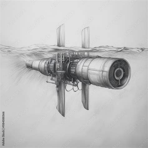 Tidal Energy Generator Shown In Pencil Illustration Beneath Ocean