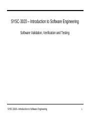 Sysc3020 6 VV Pdf SYSC 3020 Introduction To Software Engineering