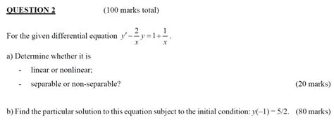 Solved Question 2 100 Marks Total For The Given