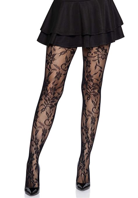 Netzstrumpfhose Mit Blumenspitze Strumpfhosen Sexy Damenkleidung