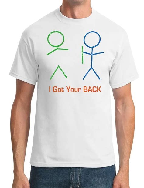I Got Your Back Funny Stickman Mens T Shirt In T Shirts From Mens