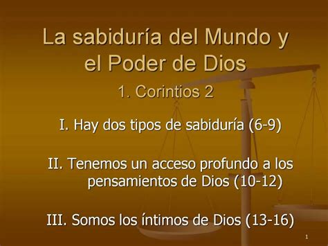 PPT La Sabidur A Del Mundo Y El Poder De Dios Corintios PowerPoint Presentation ID