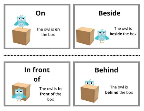 Preposition Flash Cards Flash Cards Learn Prepositions Teach