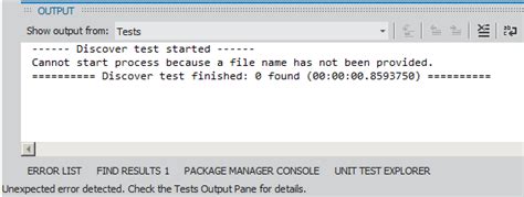 Unit Testing Vs 11 Beta Cannot Start Process Because A File Name Has
