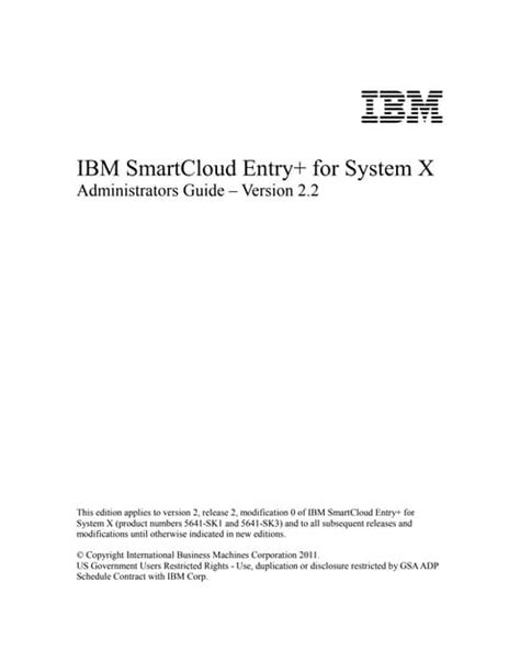 Ibm Smart Cloud Entry For System X Administrator Guide Pdf
