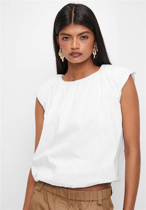 Bubble Hem Blouse White