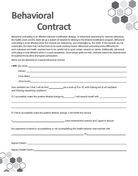 41 Effective Behavior Contract Templates Examples ᐅ Templatelab