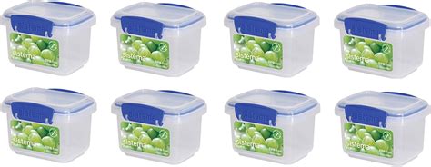 Sistema 8 Pack Klip It 400ml Small Rectangular Food Snack Storage