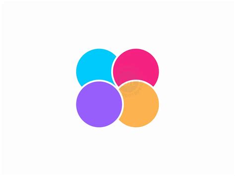 Abstract Intersecting Colorful Circles Logo Branition